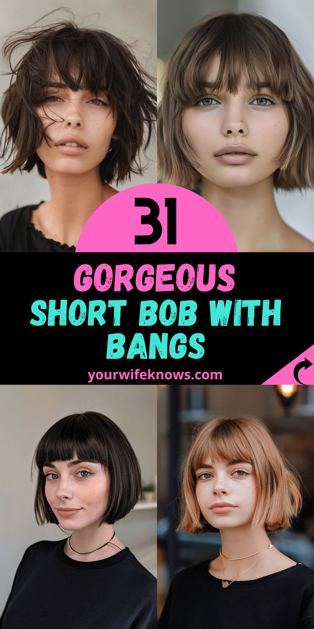 31 Short Bob Hairstyles with Bangs for a Fresh Look