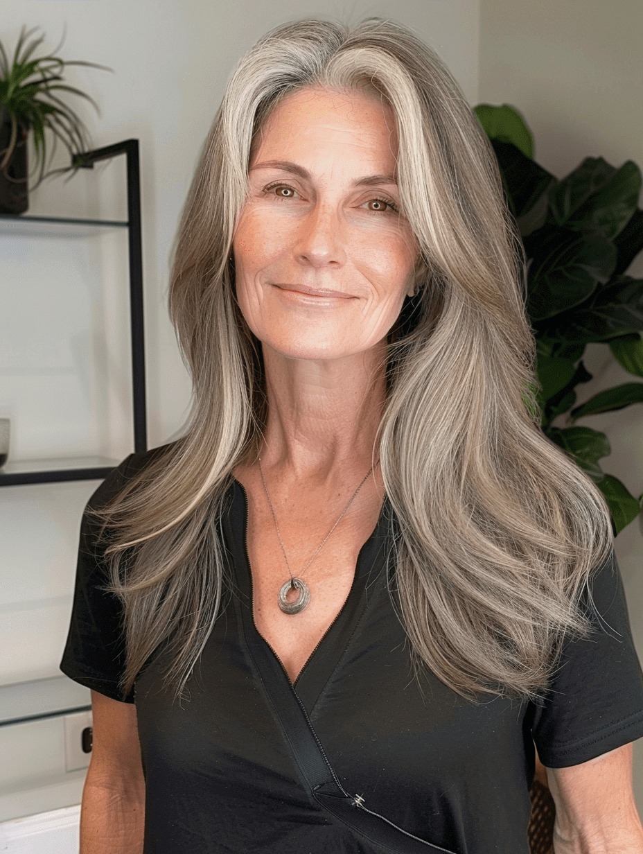 Embracing Elegance: 25 Long Haircuts for Women Over 50