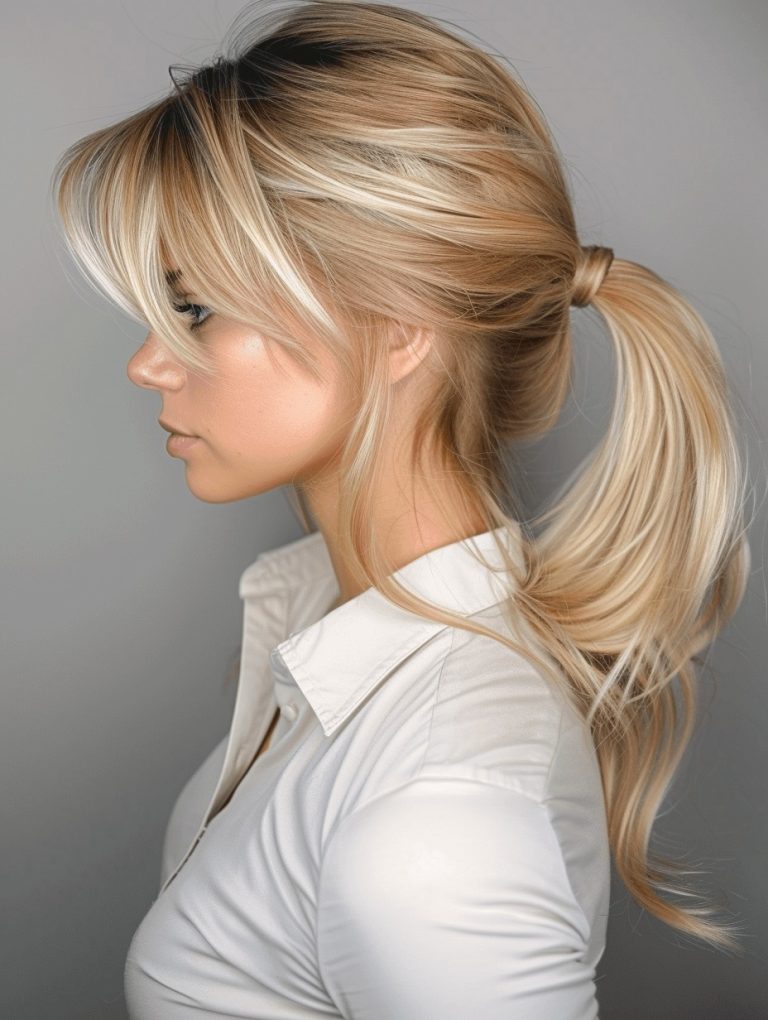 30 Charming Ponytails with Bangs: A 2024 Style Guide