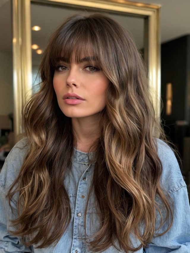 44 Long Layered Haircuts with Curtain Bangs for Every Occasion