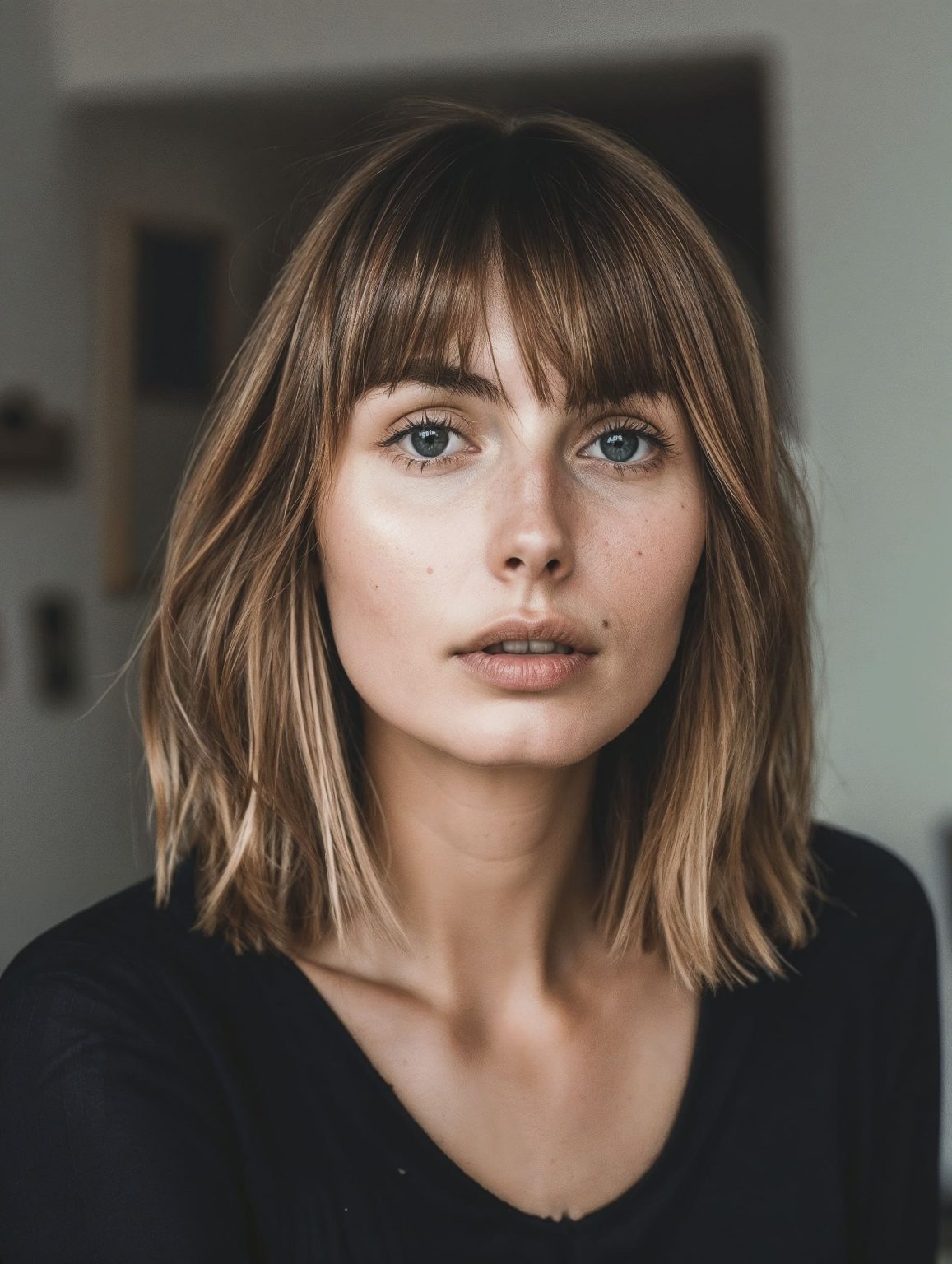 32 Medium-Length Haircuts with Bangs for Every Face Shape
