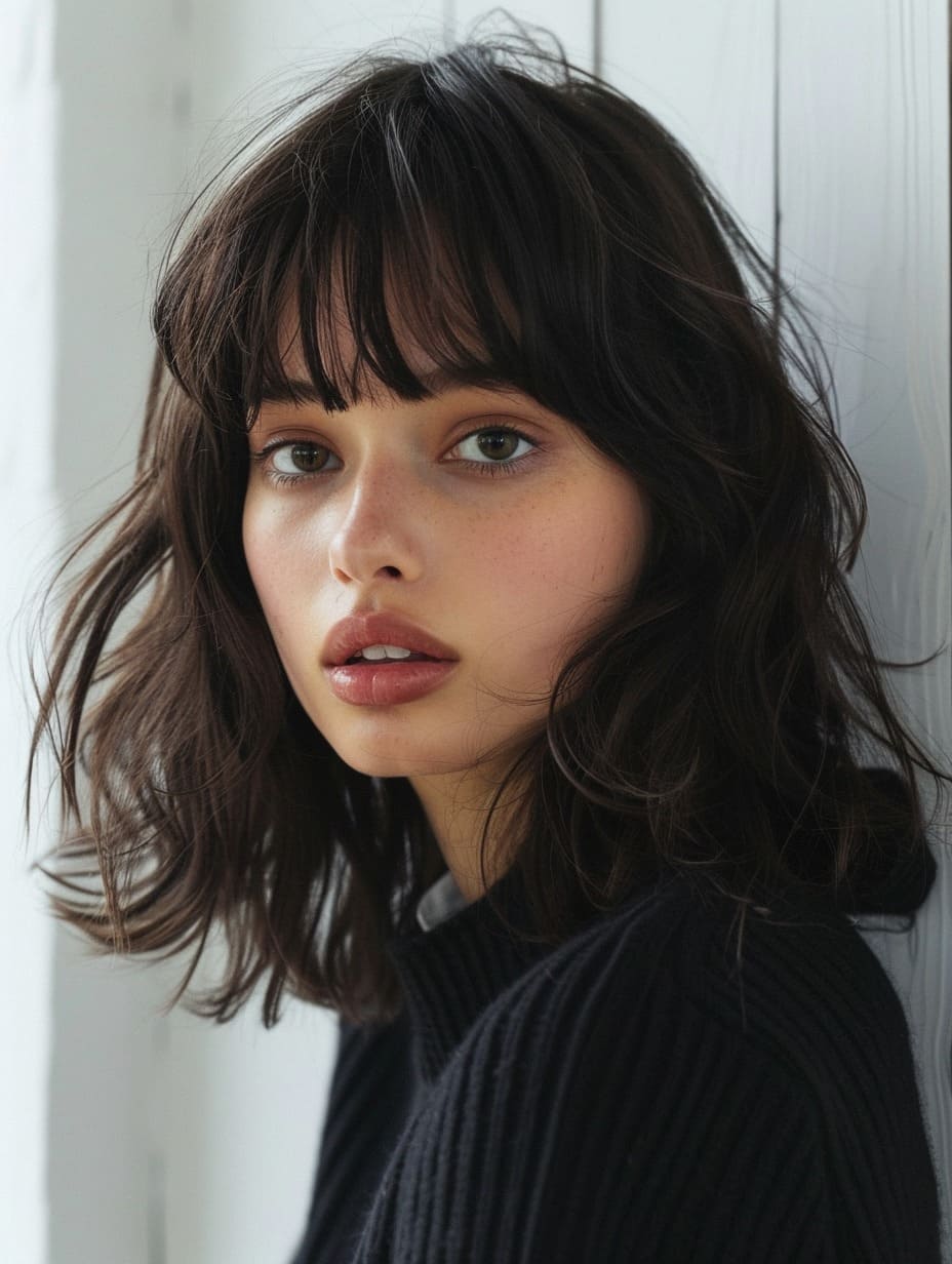 42 Inspiring Mid-Length Haircuts with Bangs for Every Face Shape and Style