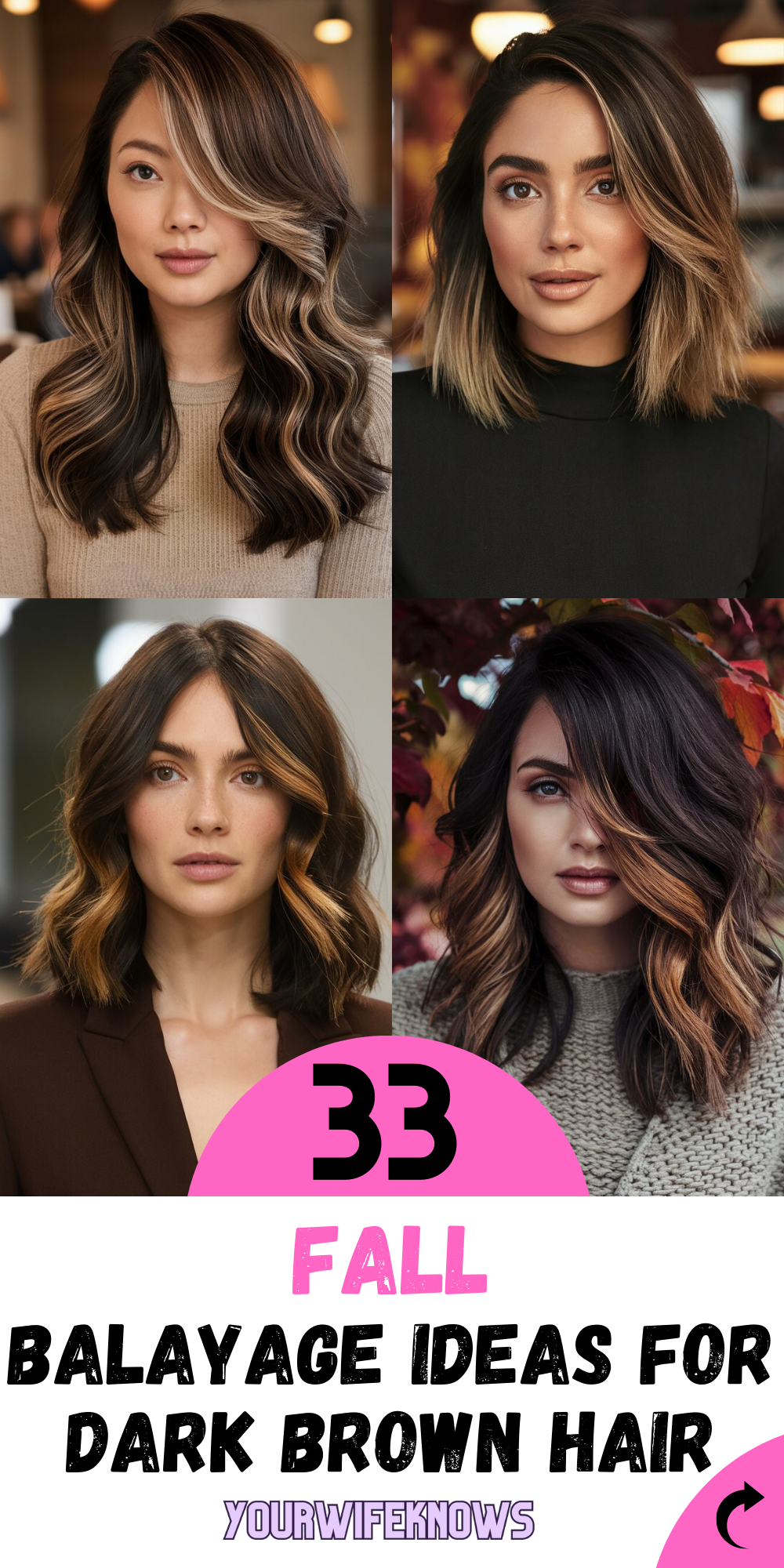 33 Fall Balayage Ideas for Dark Brown Hair That Will Transform Your Look