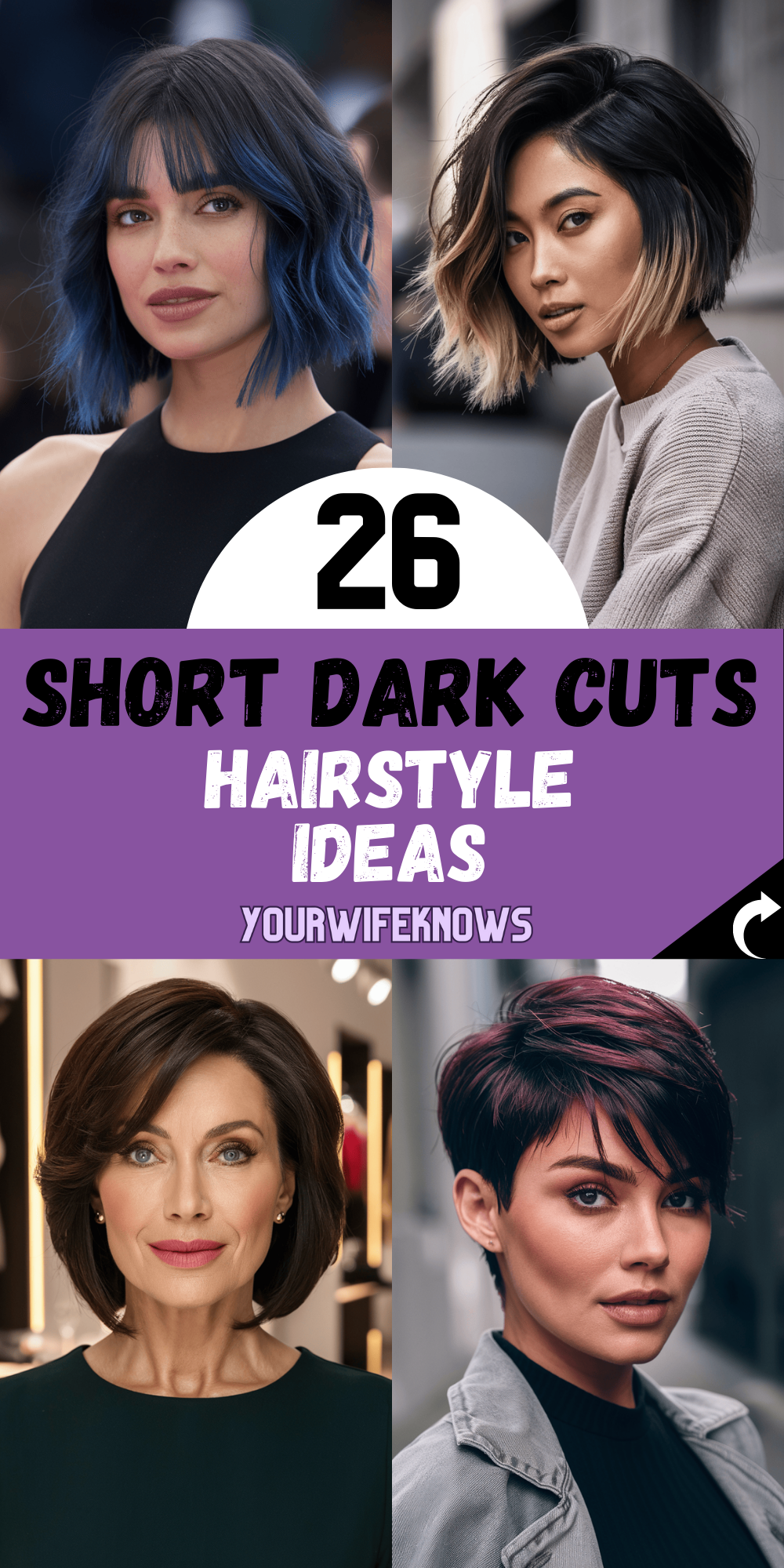26 Fabulous Hair Color Ideas for Short Dark Hair