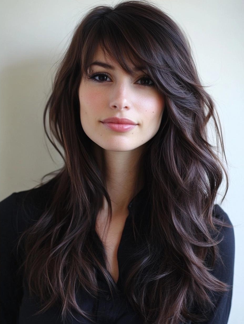 34 Long Layered Hair Ideas with Side Bangs for 2025: Trends, Tips, and ...