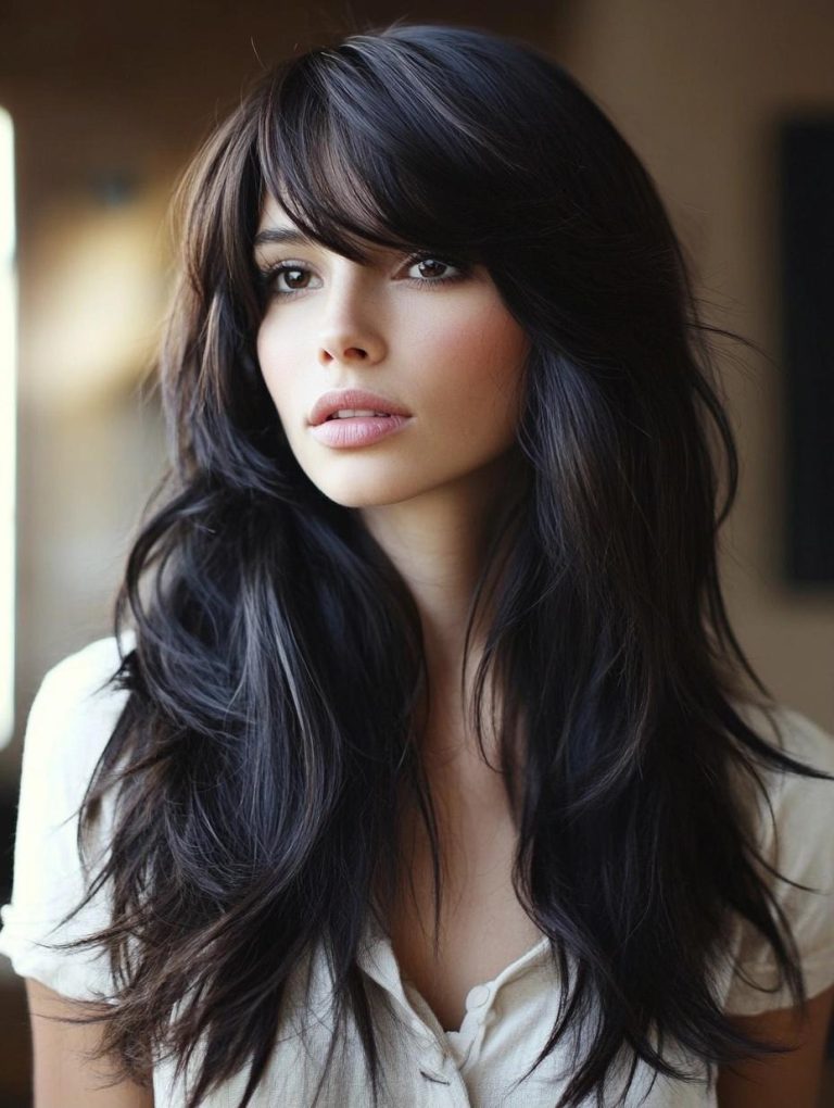 34 Long Layered Hair Ideas with Side Bangs for 2025: Trends, Tips, and ...
