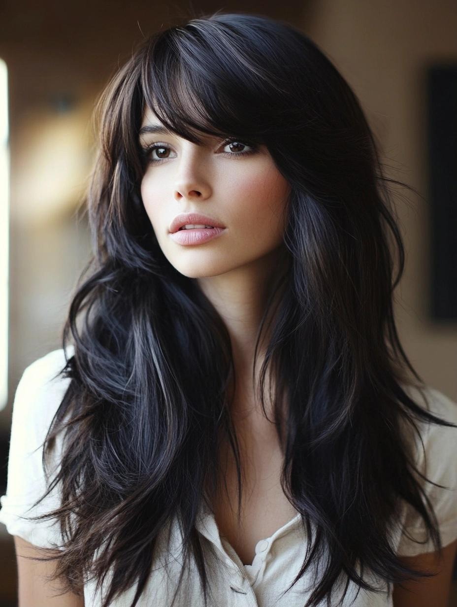 34 Long Layered Hair Ideas with Side Bangs for 2025: Trends, Tips, and ...